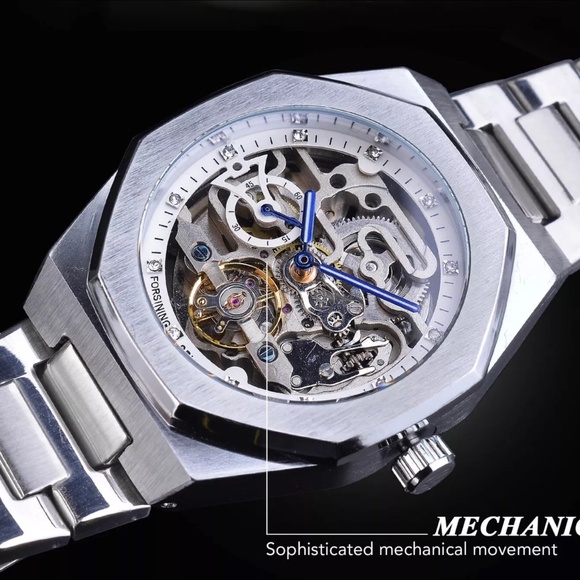 Forsining | Accessories | Mens Skeleton Mechanical Luminous Luxury ...